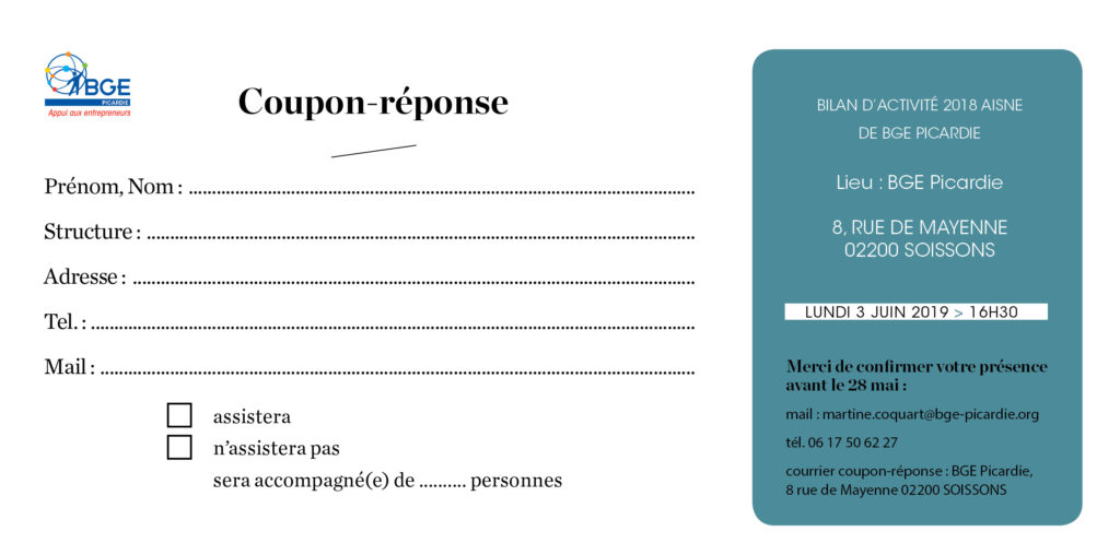 Coupon-réponse - BGE Picardie